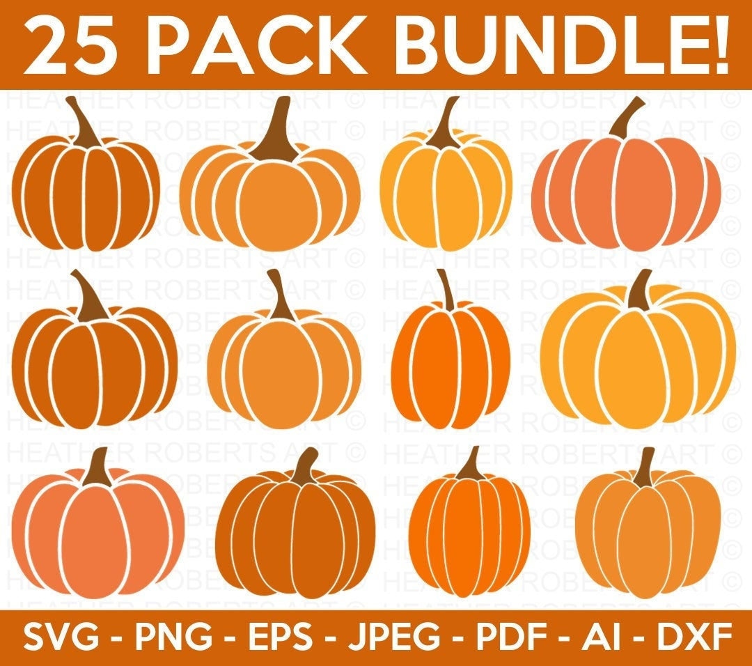 Pumpkin SVG Bundle: Fall & Halloween Clipart (digital Download) - Etsy