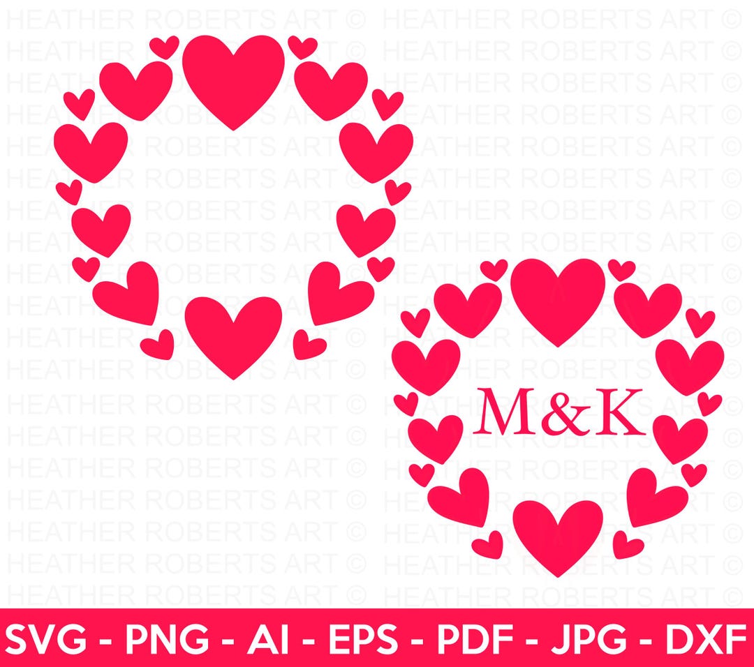 Heart Frame SVG Clipart: Valentine's Day, Anniversary (digital Download ...