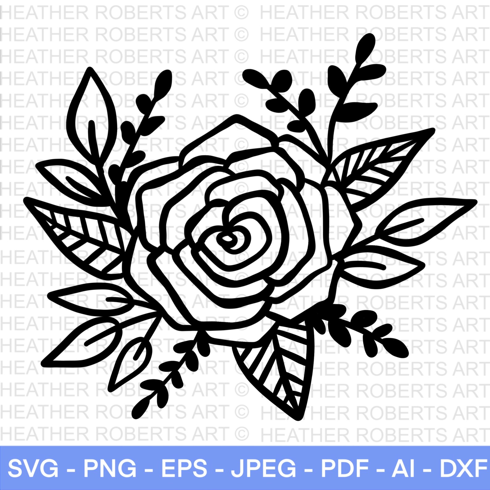 Rose Flower SVG Floral Decoration SVG Rose Svg Flowers SVG - Etsy