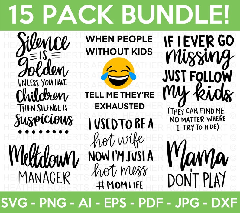 Funny Mom Svg Bundle Sarcastic Mom Svg Bundle Hot Mess Mom Etsy