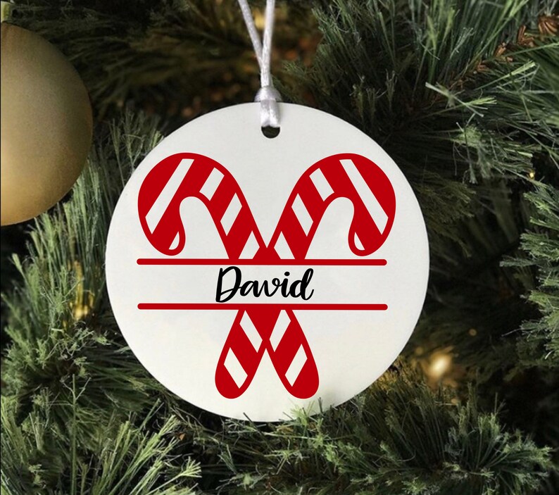 Candy Cane Monogram SVG Candy Cane Name Frame SVG Christmas - Etsy
