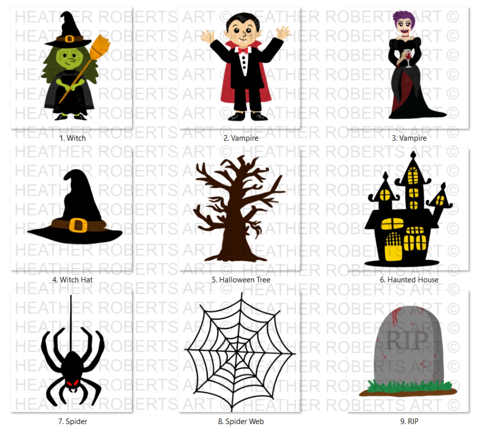 Halloween Clipart Set Halloween PNG Cute Halloween Clipart - Etsy