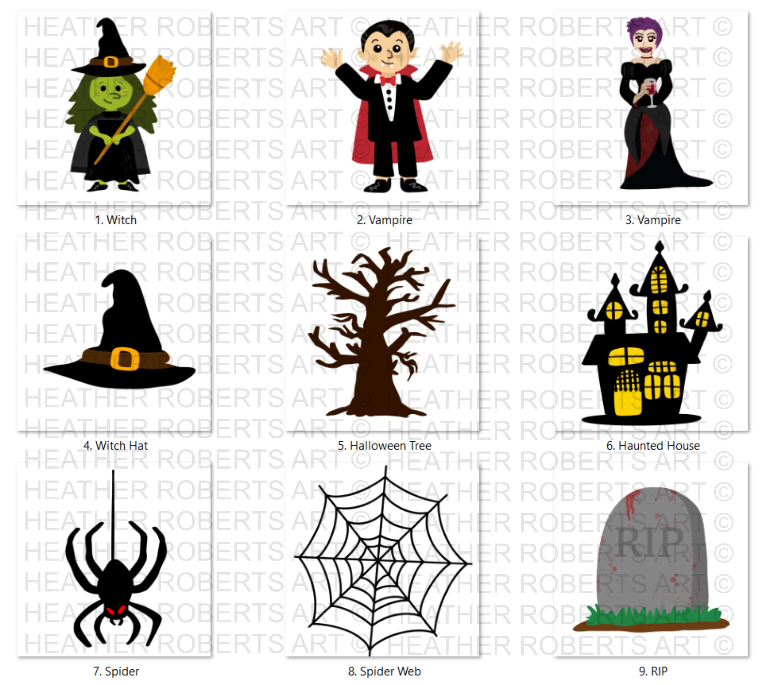 Halloween Clipart Set Halloween PNG Cute Halloween Clipart - Etsy