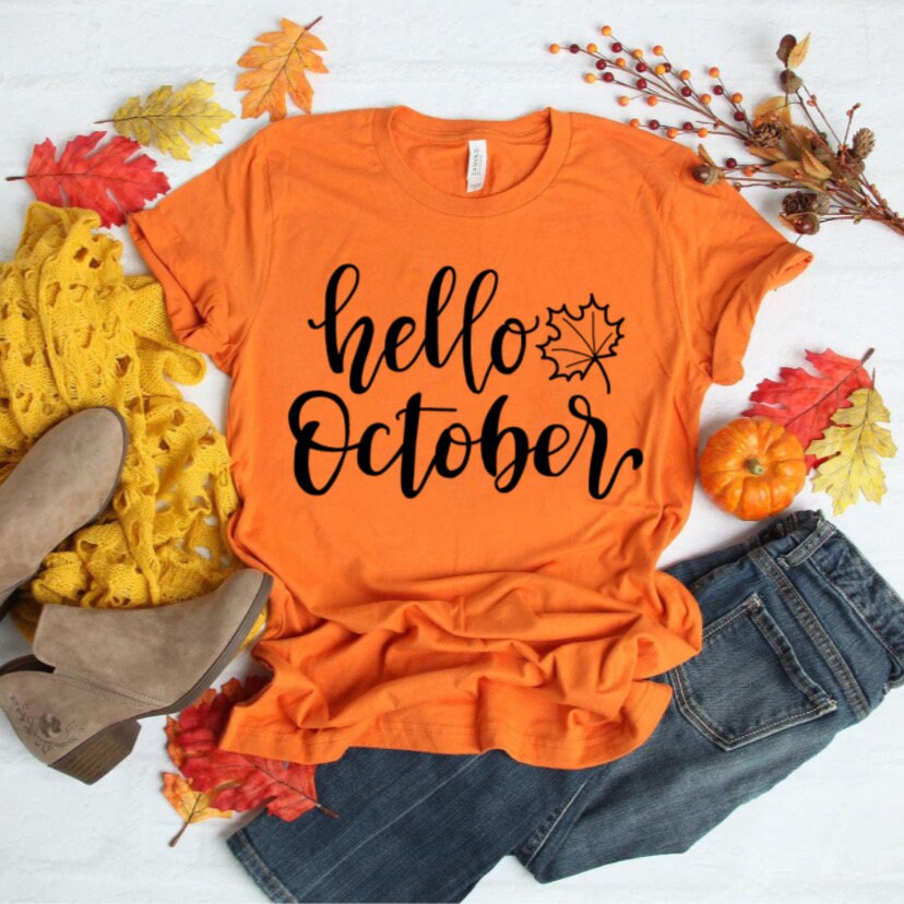 Hello October SVG Fall SVG Fall Sign Svg Fall Shirt Svg | Etsy