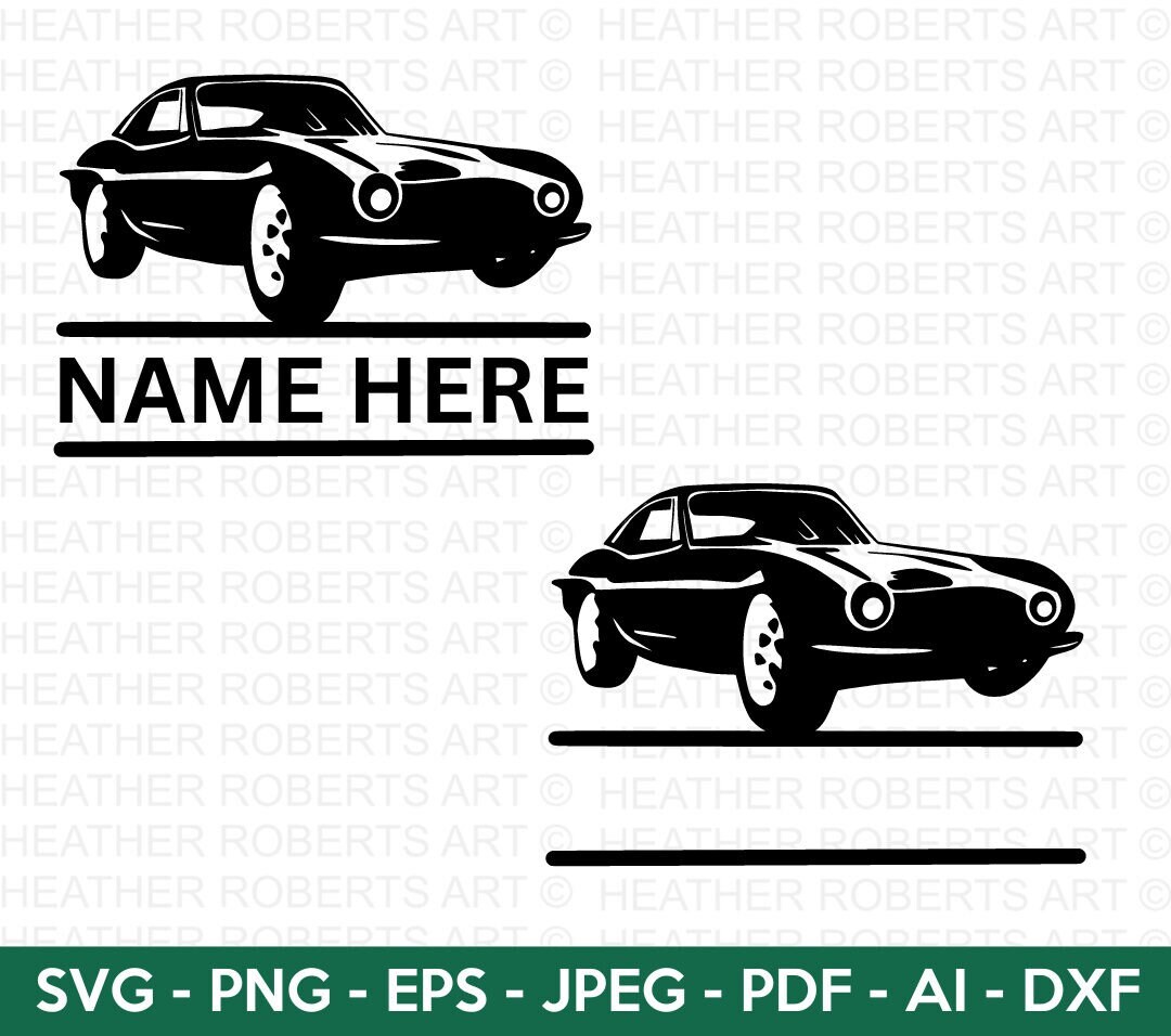 Classic Car Split Monogram, Car SVG, Car Silhouette, Car Clipart, Car ...