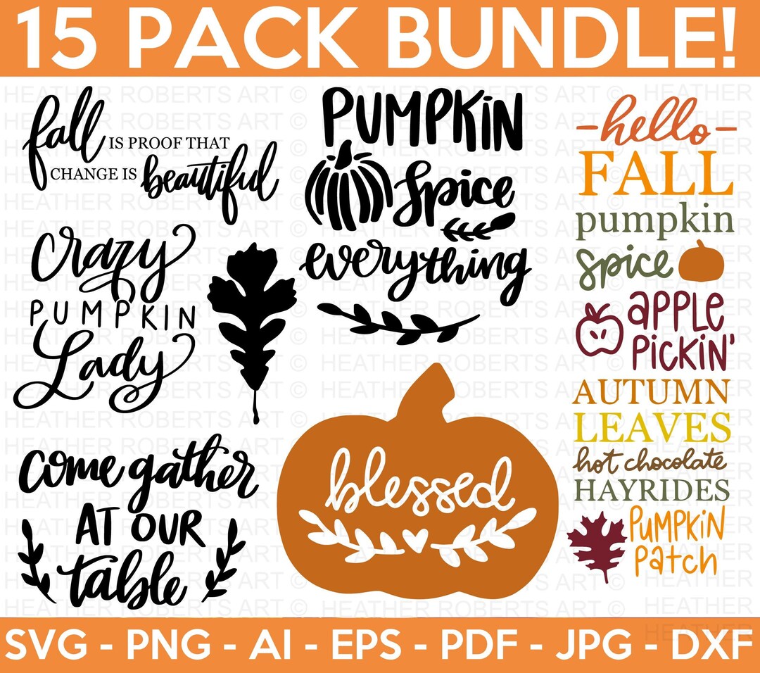 Fall SVG Bundle, Fall SVG, Autumn Svg, Thanksgiving Svg, Fall Svg ...
