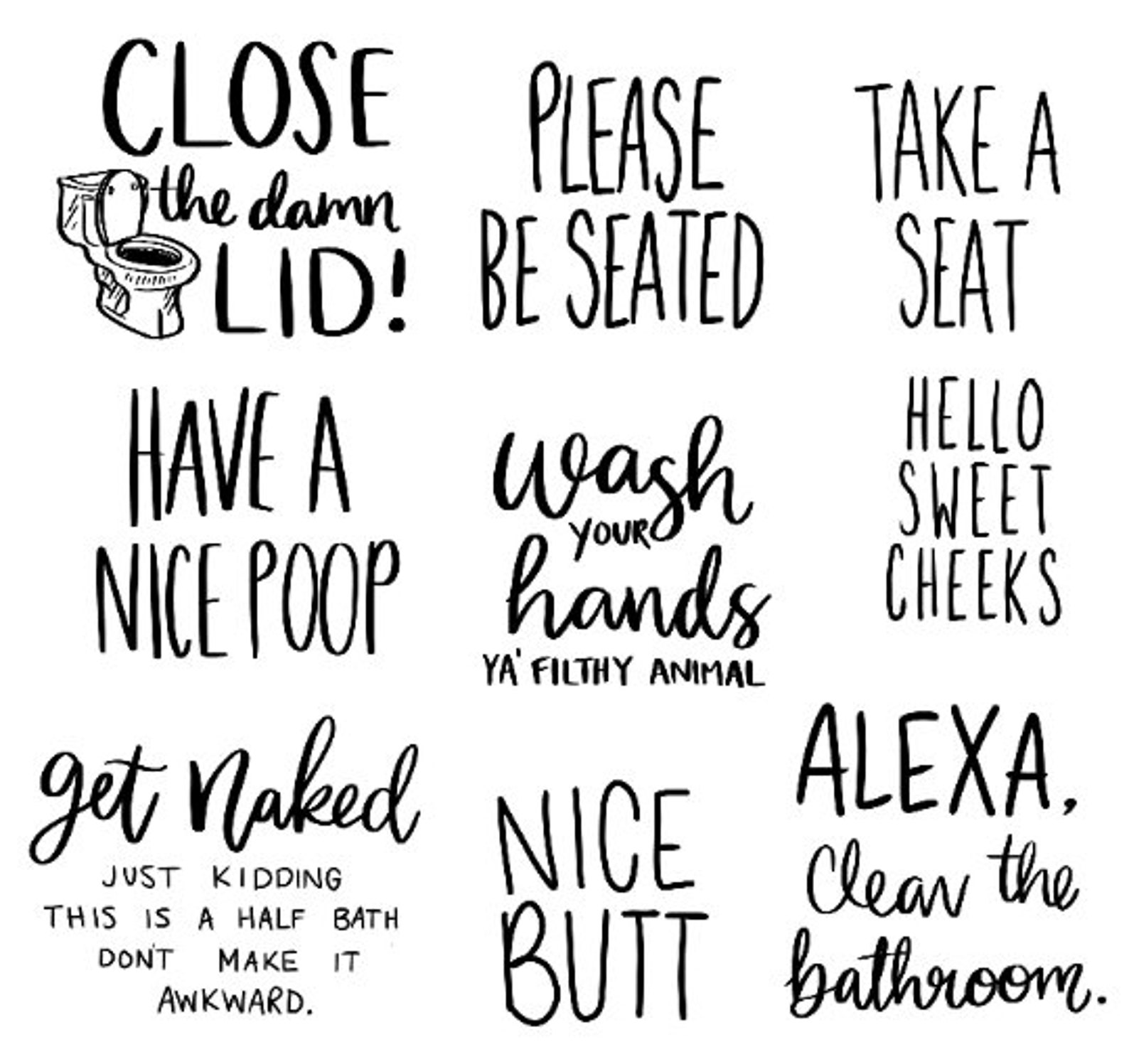Bathroom SVG Bundle Bathroom Quote Restroom Svg Potty Dance - Etsy