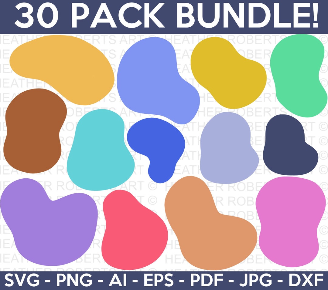 Blobs SVG Bundle: Paint Splatter Clipart (30 Files) - Etsy
