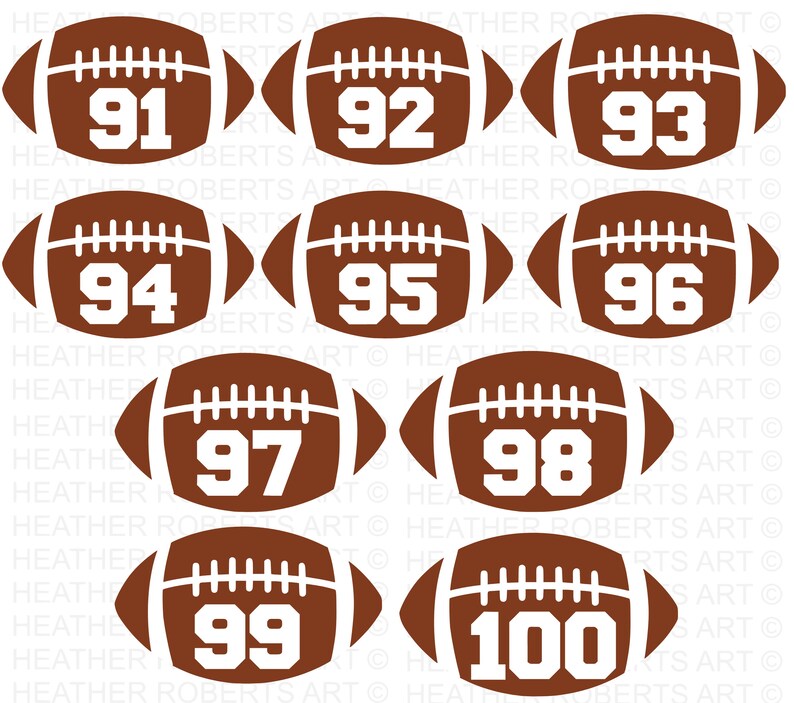 Football Numbers SVG Bundle Football SVG Football Shirt SVG - Etsy
