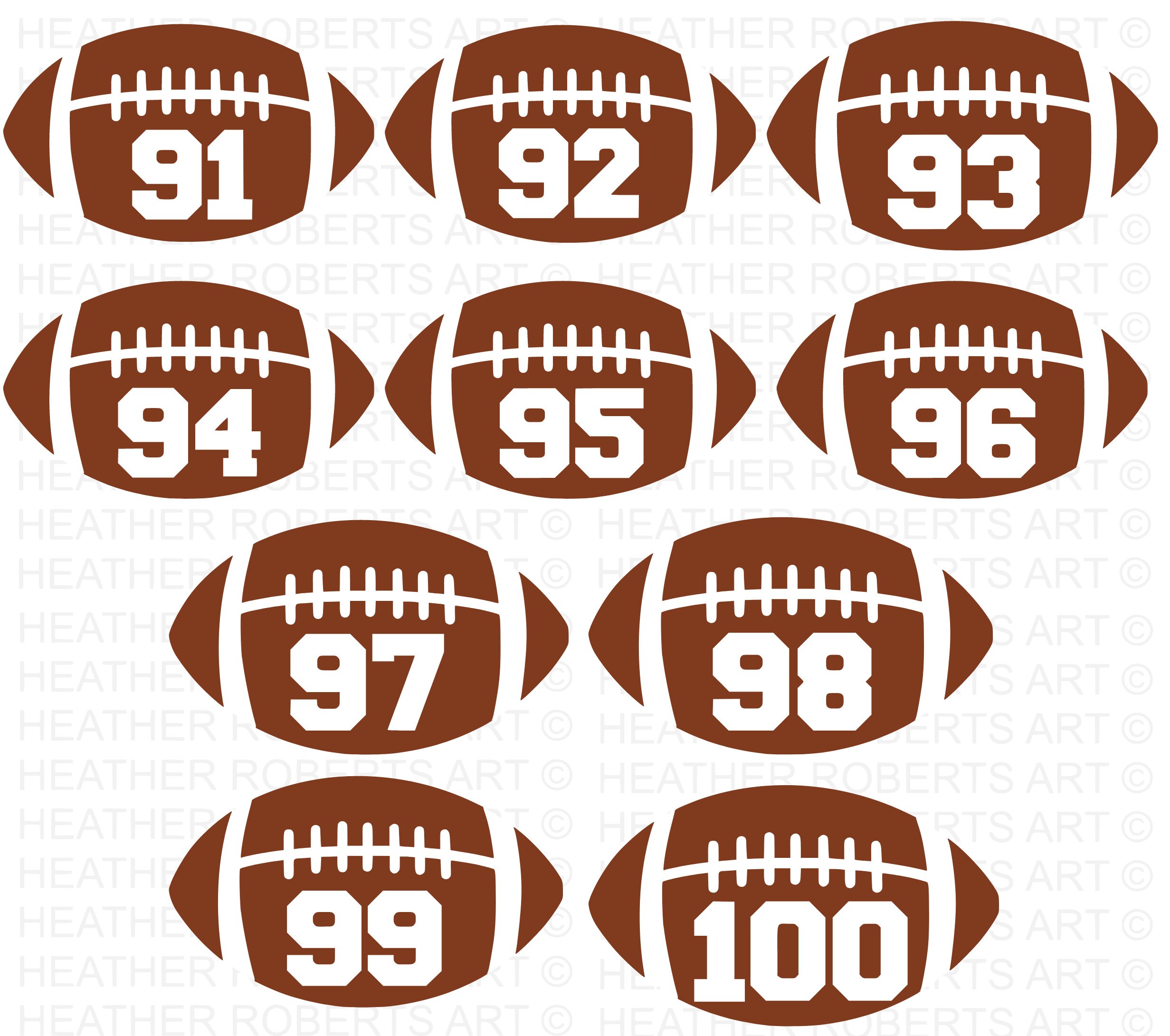Football Numbers SVG Bundle Football SVG Football Shirt SVG - Etsy