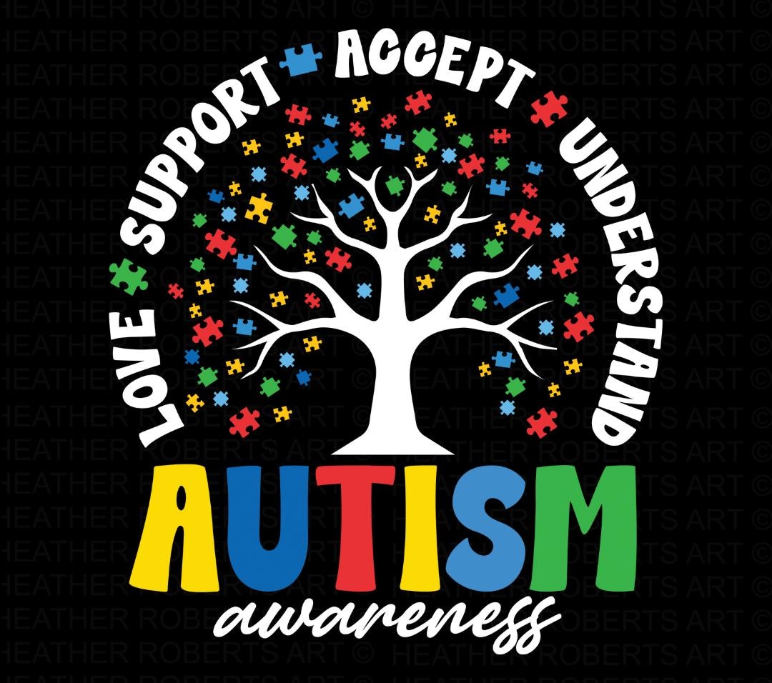 Autism Awareness Tree PNG: Love, Support, Acceptance (digital Download ...