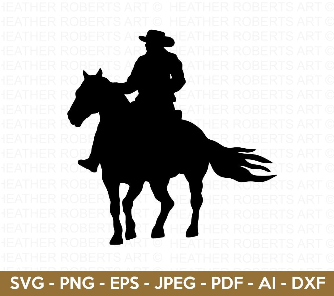 Cowboy Silhouette SVG, Cowboy Clipart SVG, Cowboy Svg, Wild West ...
