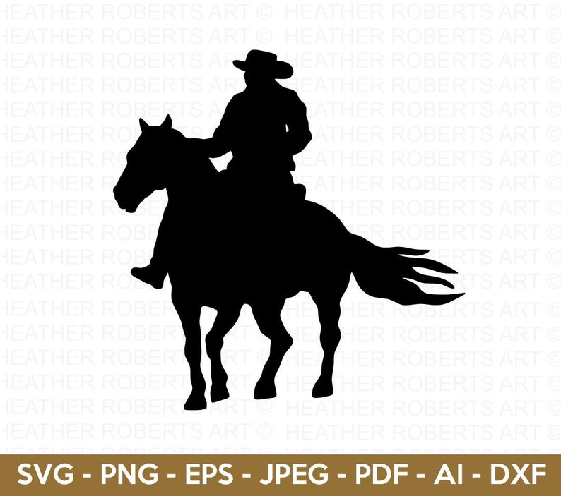 Silueta de vaquero SVG: Clipart del Salvaje Oeste (Archivos digitales ...