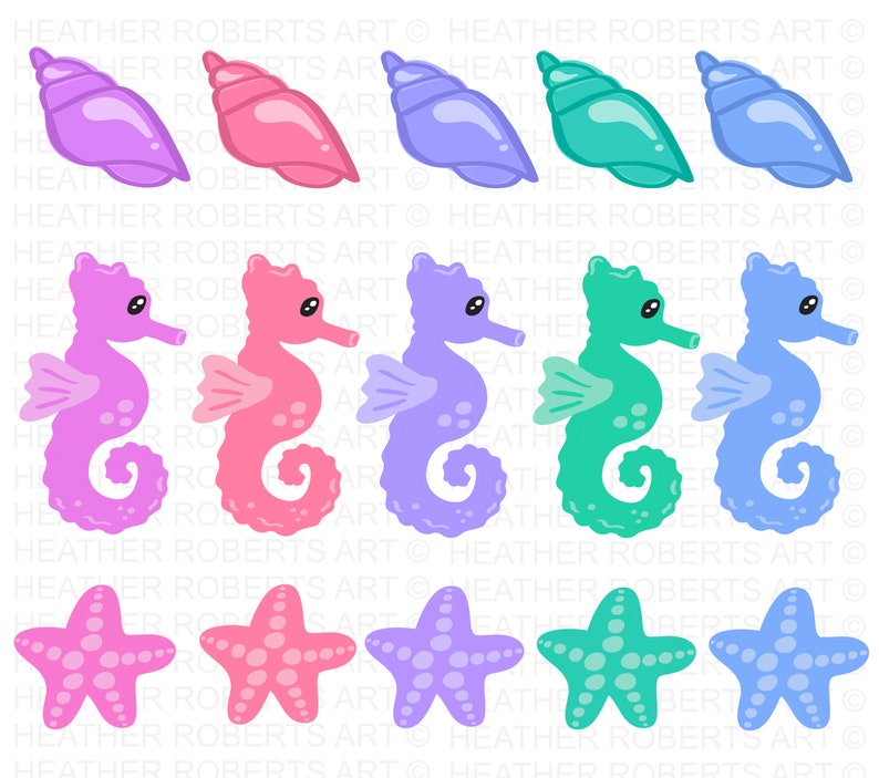 Mermaid Clipart Set, Mermaid PNG, Cute Mermaid PNG, Mermaid Theme ...