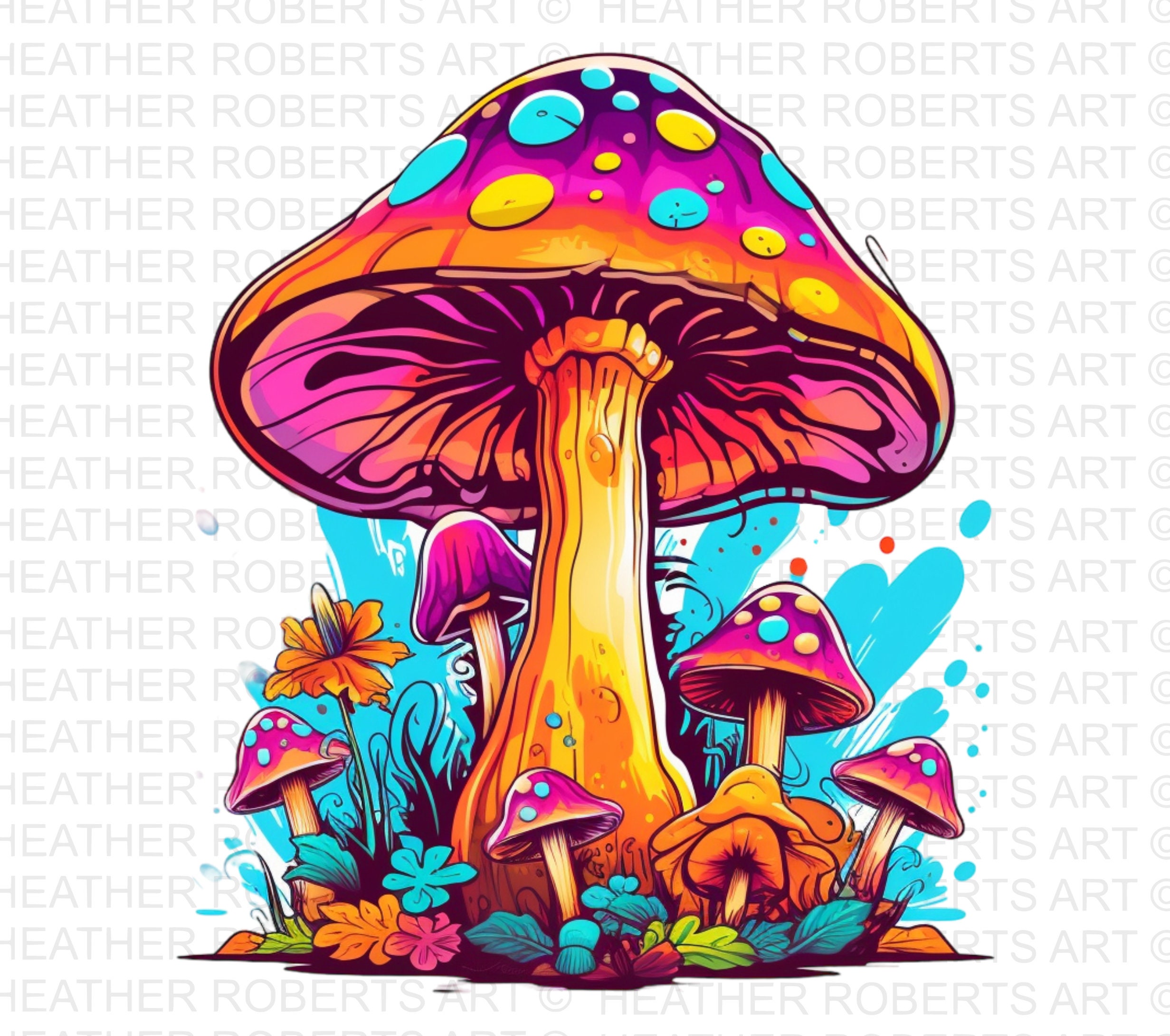 Trippy Mushrooms Sketches
