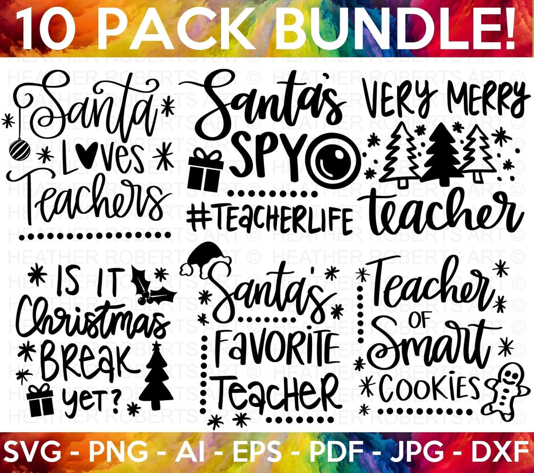 Teacher Christmas SVG Bundle, Christmas SVG, School Christmas Svg ...
