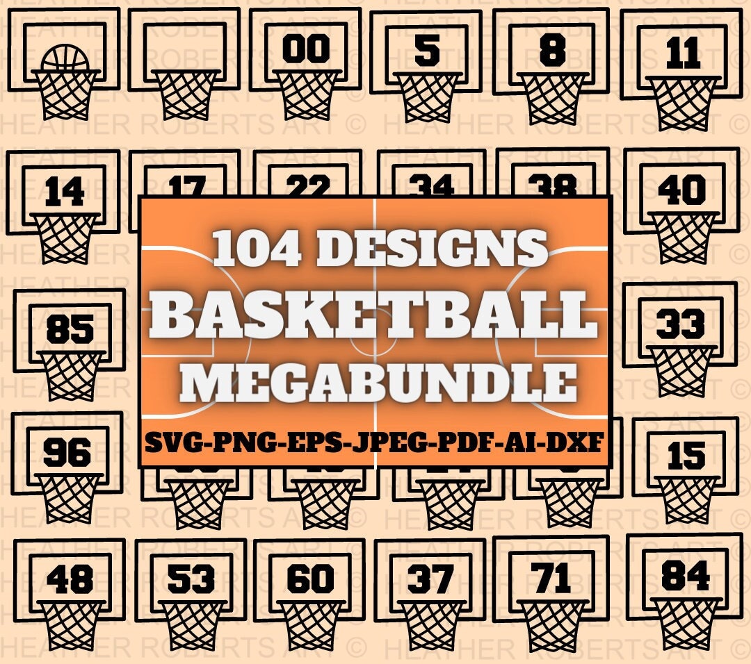 Basketball SVG Bundle: 104 Designs, Cut Files (digital Download) - Etsy
