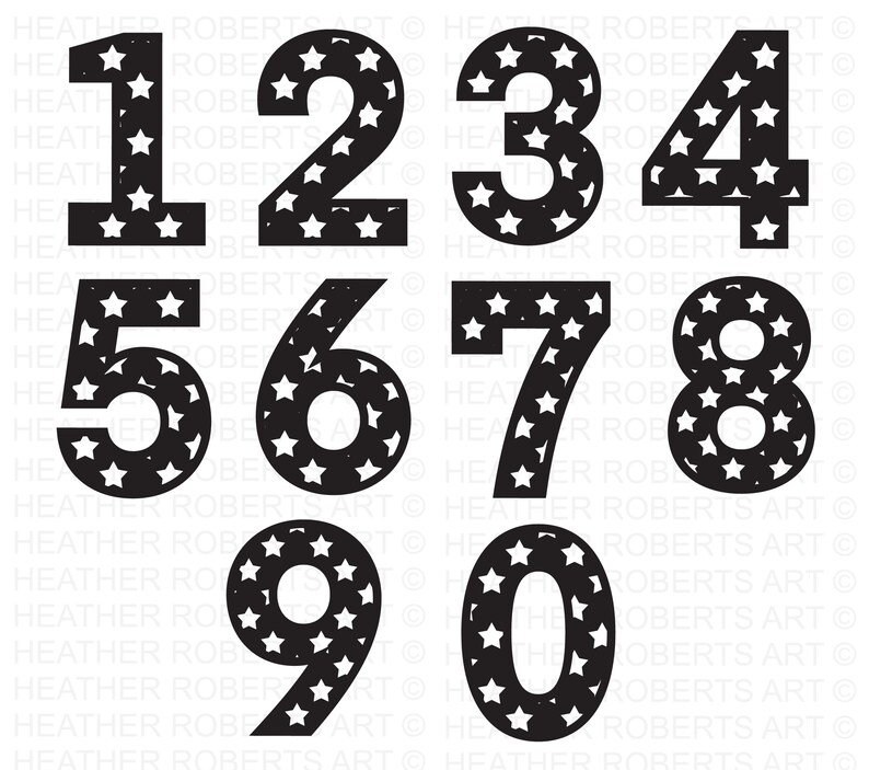Stars Monogram Alphabet and Numbers SVG Bundle Stars Letters | Etsy