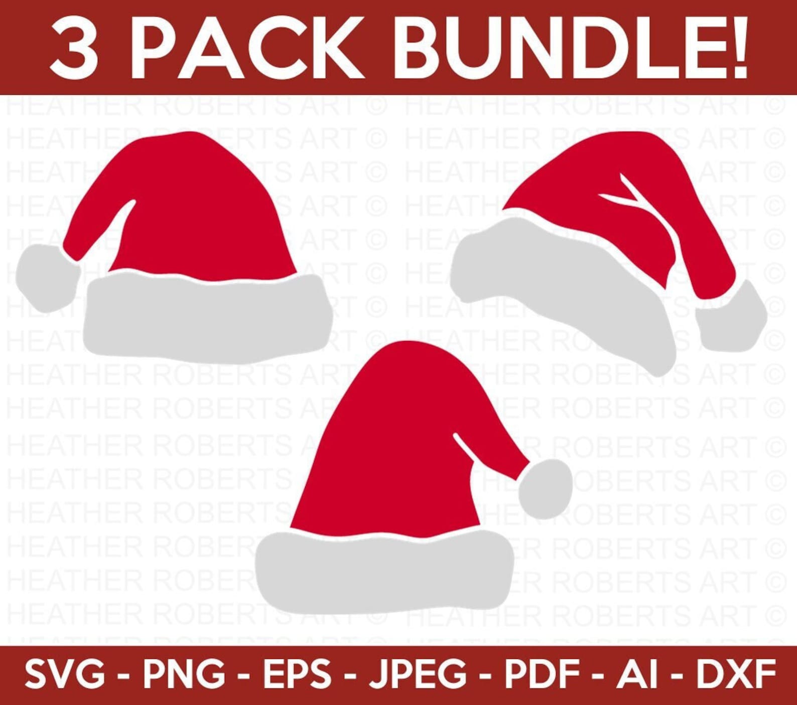 Christmas Santa Hats Mini SVG Bundle, Santa Hats Svg, Family Shirts SVG ...