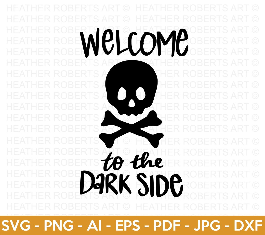 Welcome to the Dark Side SVG: Halloween Skull Cut File - Etsy