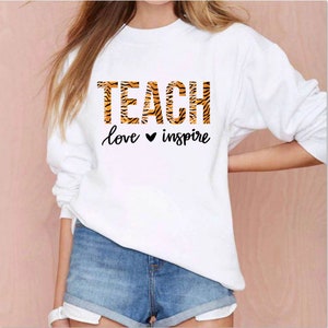 Teach Love Inspire SVG: Leopard Print Teacher Design (digital Download ...