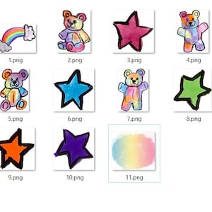 Rainbow Teddy Bears Watercolor Clipart - PNG File - Baby Toys Clipart ...
