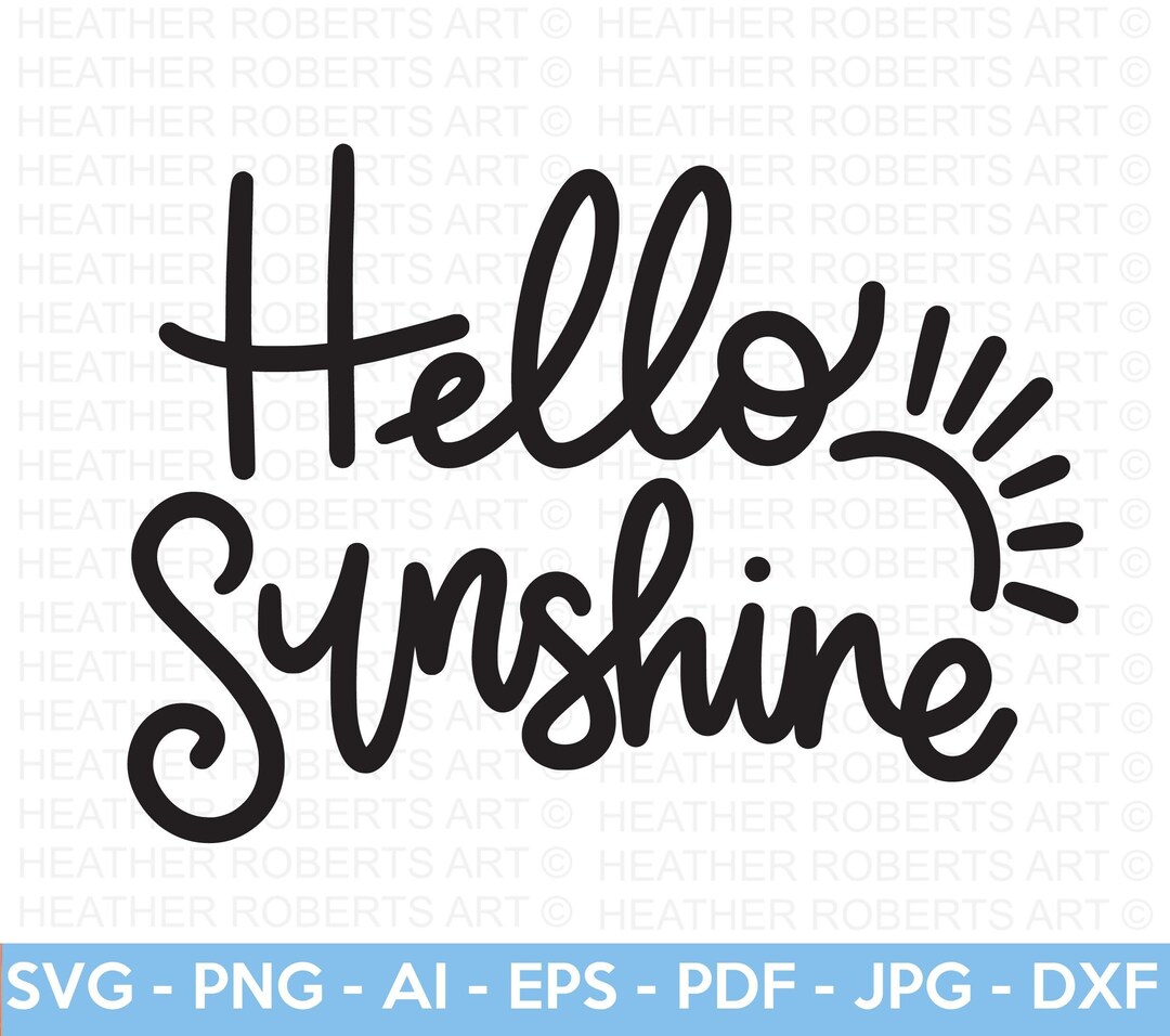 Hello Sunshine SVG, Heart, Summer, Sun Svg, Summer Svg, Spring Svg ...