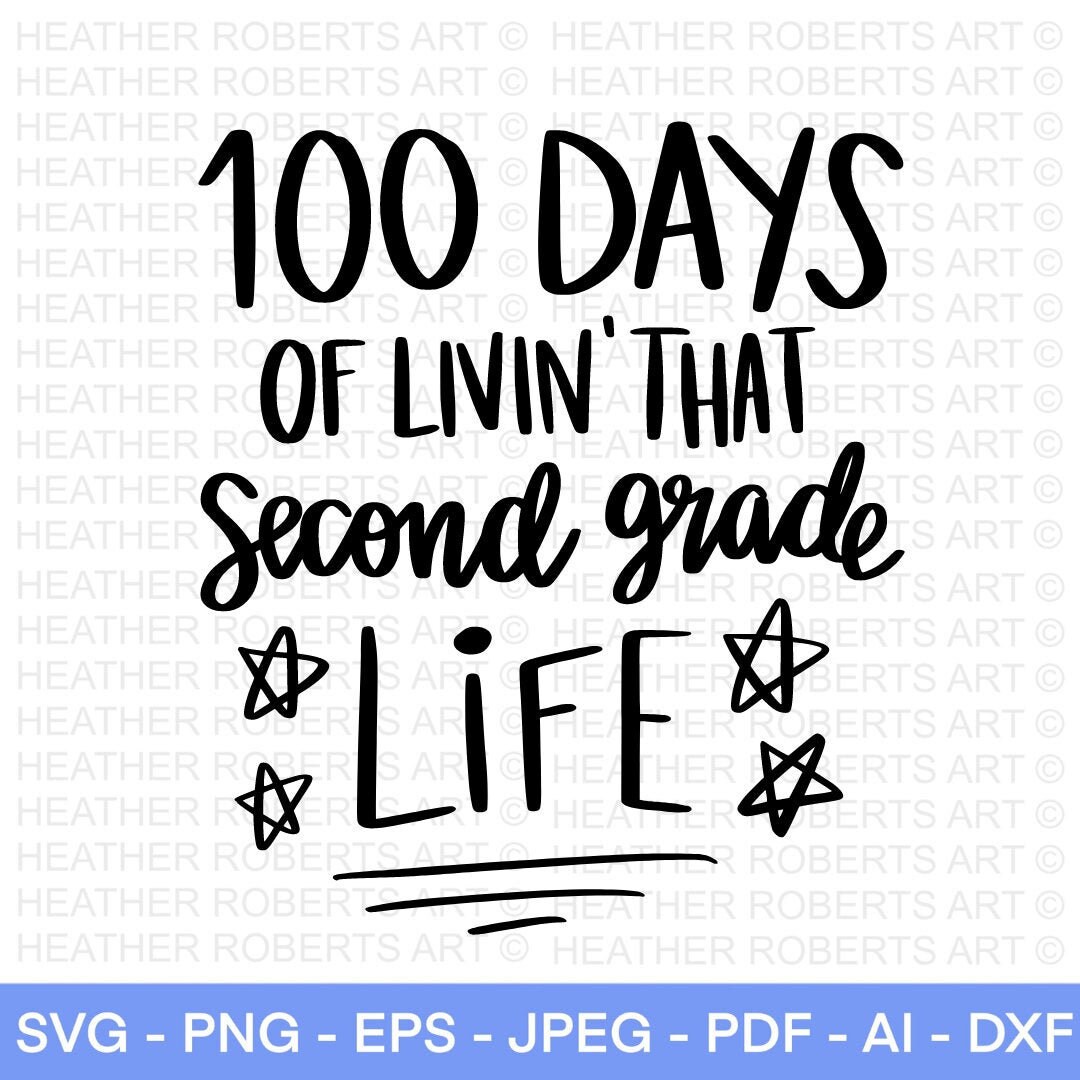 100 Days of School SVG 2nd Grade SVG Second Grade Svg 100th - Etsy
