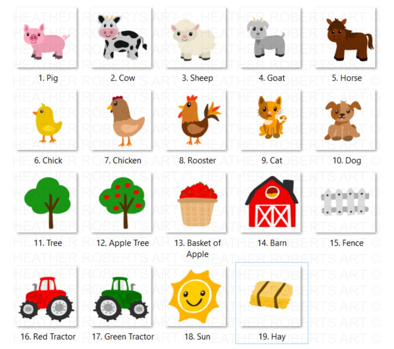 Farm Animals Clipart Set: Barnyard PNG Images (instant Download) - Etsy