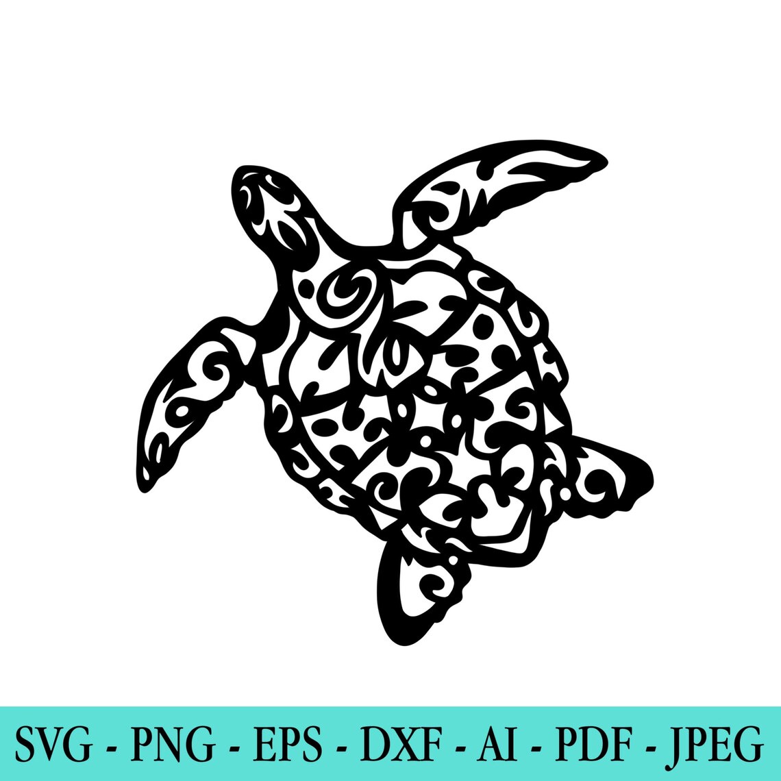 Turtle SVG Sea Turtle SVG Tribal Design Svg Ocean Svg Sea - Etsy