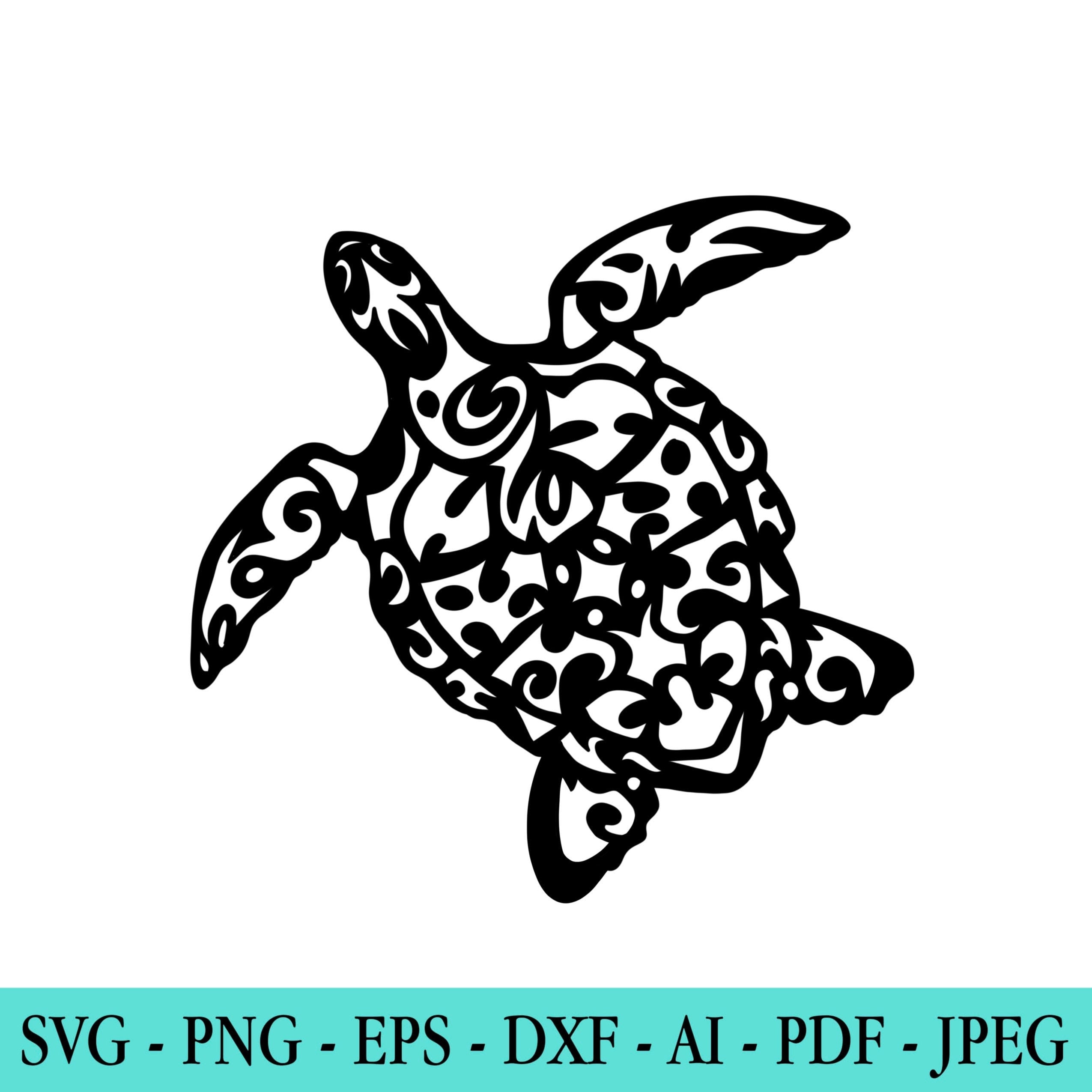 Turtle SVG Sea Turtle SVG Tribal Design svg Ocean svg Sea | Etsy