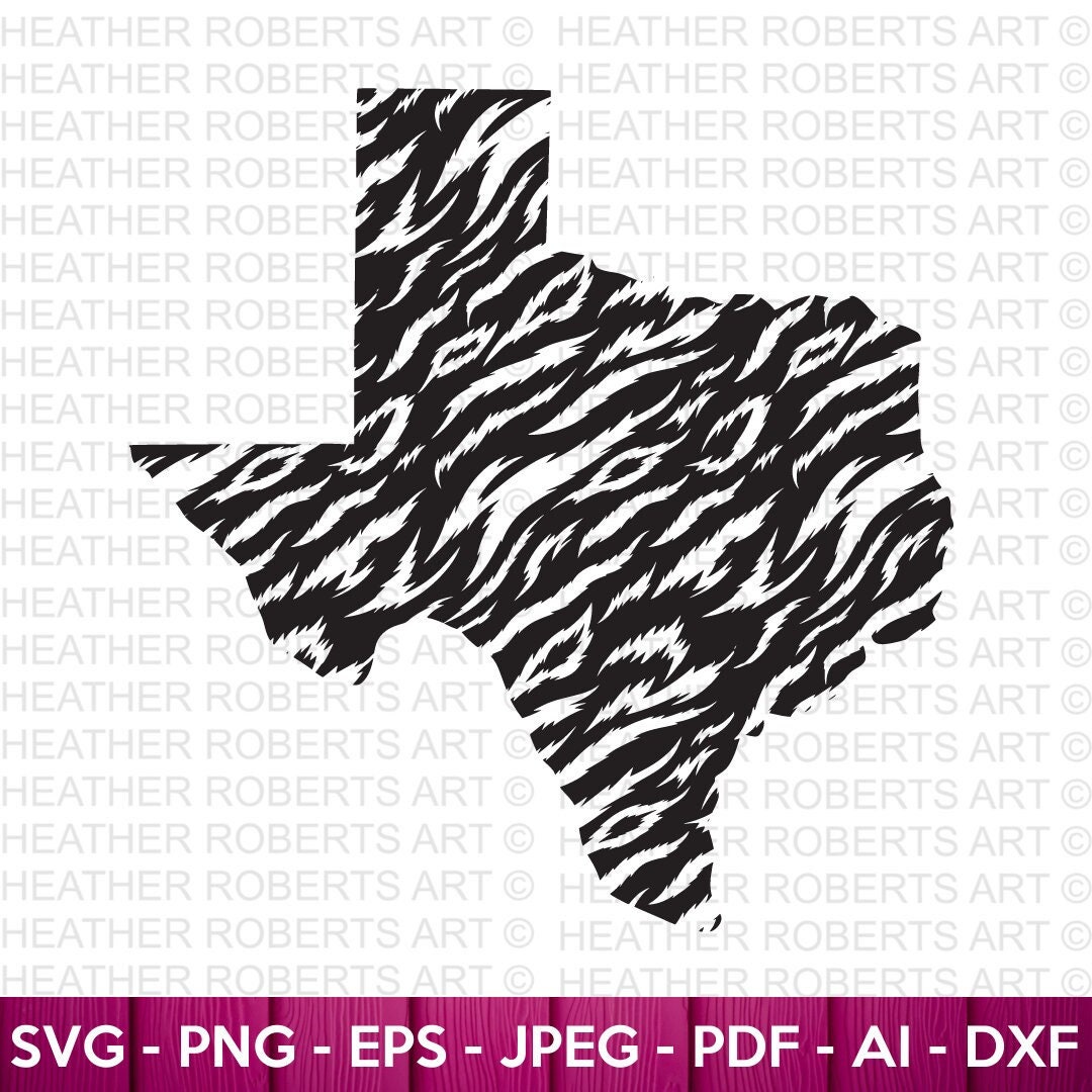 Texas Zebra Pattern Design SVG, Texas Svg, Texas Clipart, Texas ...