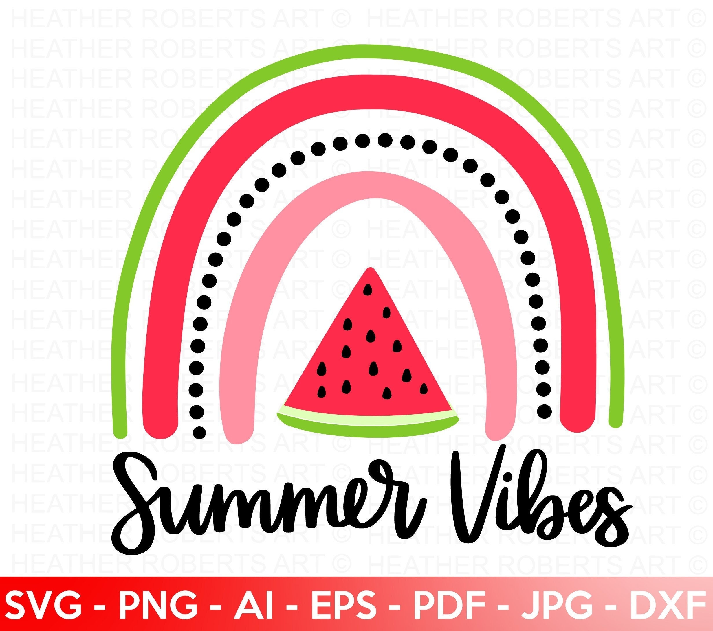 Watermelon Rainbow SVG Summer Vibes SVG Watermelon SVG - Etsy UK