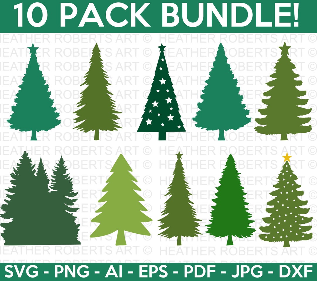 Christmas Tree SVG Bundle , Pine Tree SVG, Christmas Tree Svg, Plants ...