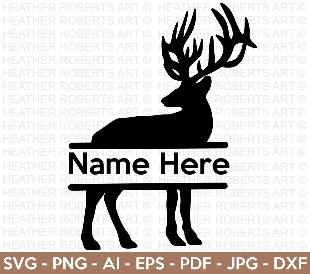 Deer Split Monogram Svg Deer SVG Deer Silhouette Buck SVG - Etsy