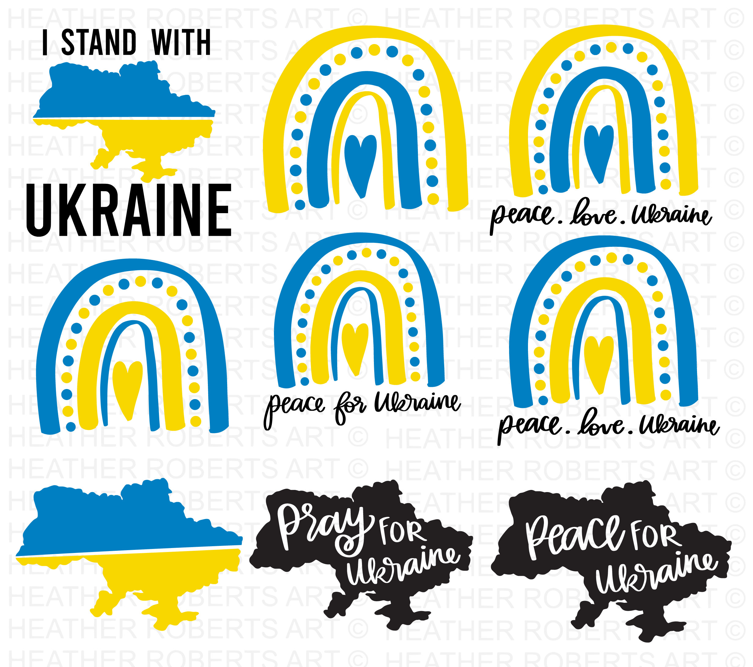 Ukraine SVG Bundle Stand With Ukraine Peace Love SVG Stop - Etsy