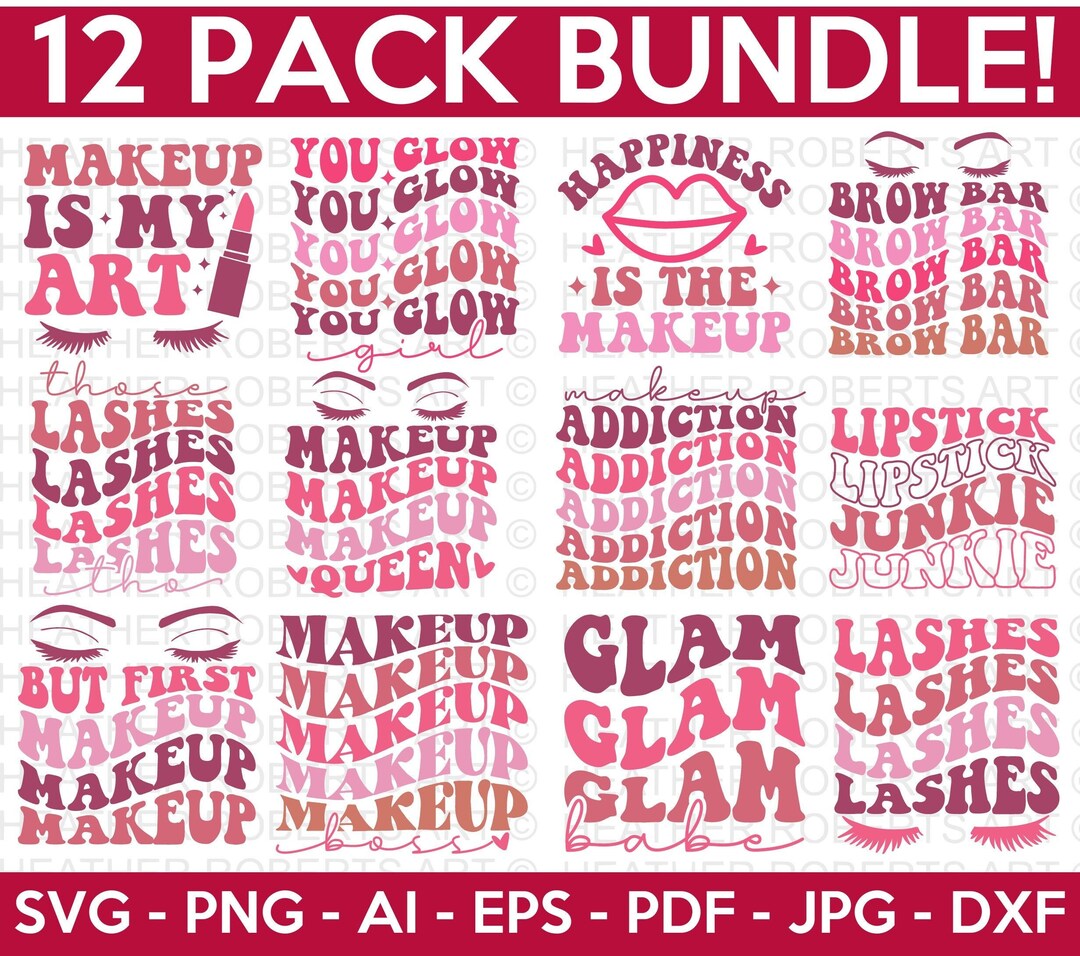 Retro Make up SVG Bundle (colored), Make up SVG, Make up Queen Svg ...