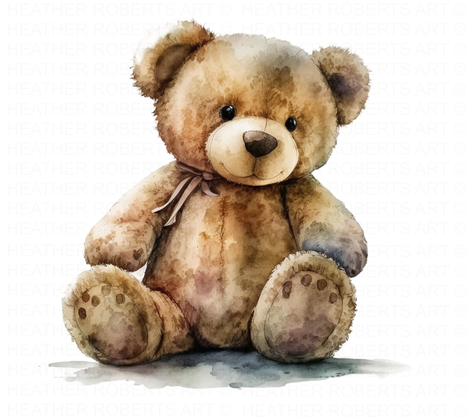 Watercolor Teddy Bear Clipart Teddy Bear Cute Clip Art Card - Etsy