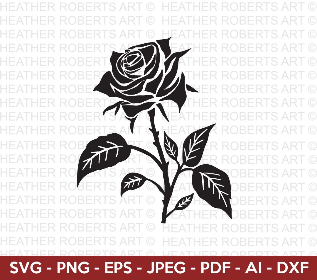 Rose Flower SVG, Floral Decoration SVG, Rose Svg, Flower SVG, Flower ...