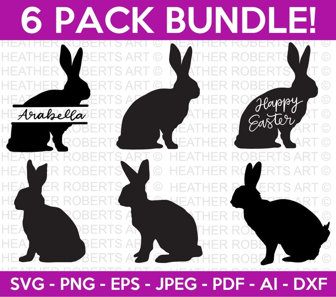 Easter Bunny Mini SVG Bundle, Easter SVG, Happy Easter SVG, Easter ...