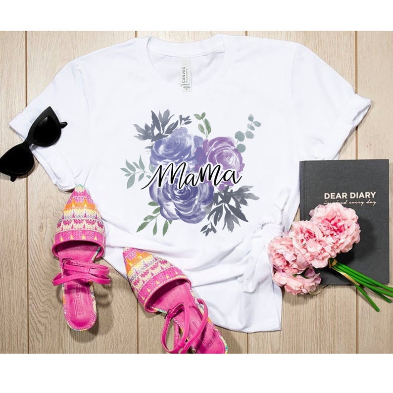 Mama Purple Floral Sublimation PNG, Blessed Mom PNG, Mom Png, Mom Shirt ...