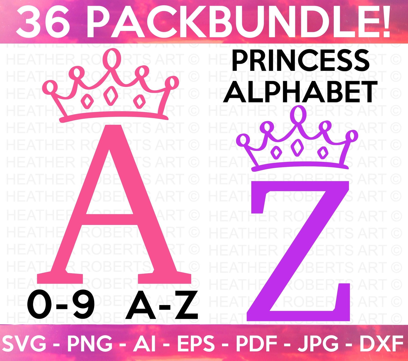 Princess Alphabet and Numbers SVG Princess Monogram Alphabet - Etsy