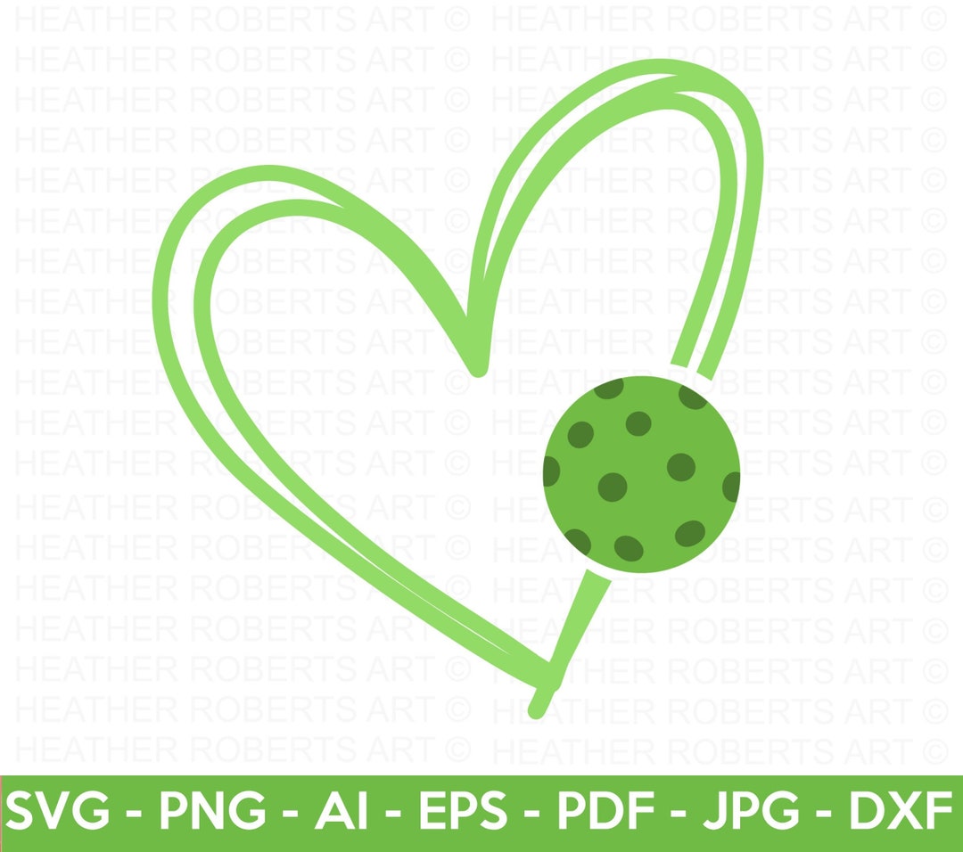 Pickleball Heart SVG: Cricut & Silhouette Cut Files (digital Download ...