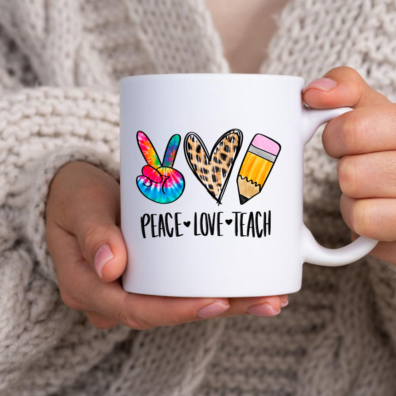 Peace Love Teach PNG Teacher PNG Peace Hand Sign PNG - Etsy