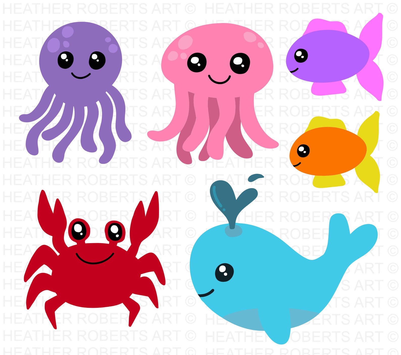 Sea Creatures SVG Bundle Sea Animals SVG Seahorse SVG Crab - Etsy