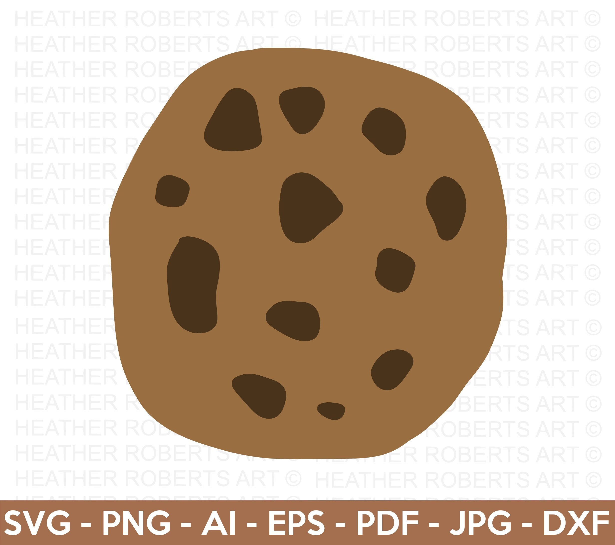 Chocolate Chip Cookie SVG: Layered Clipart, Cricut, Silhouette (digital ...