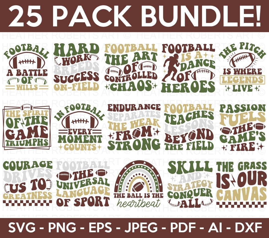 Retro Football SVG Bundle, Football SVG, Football Shirt SVG, Football ...