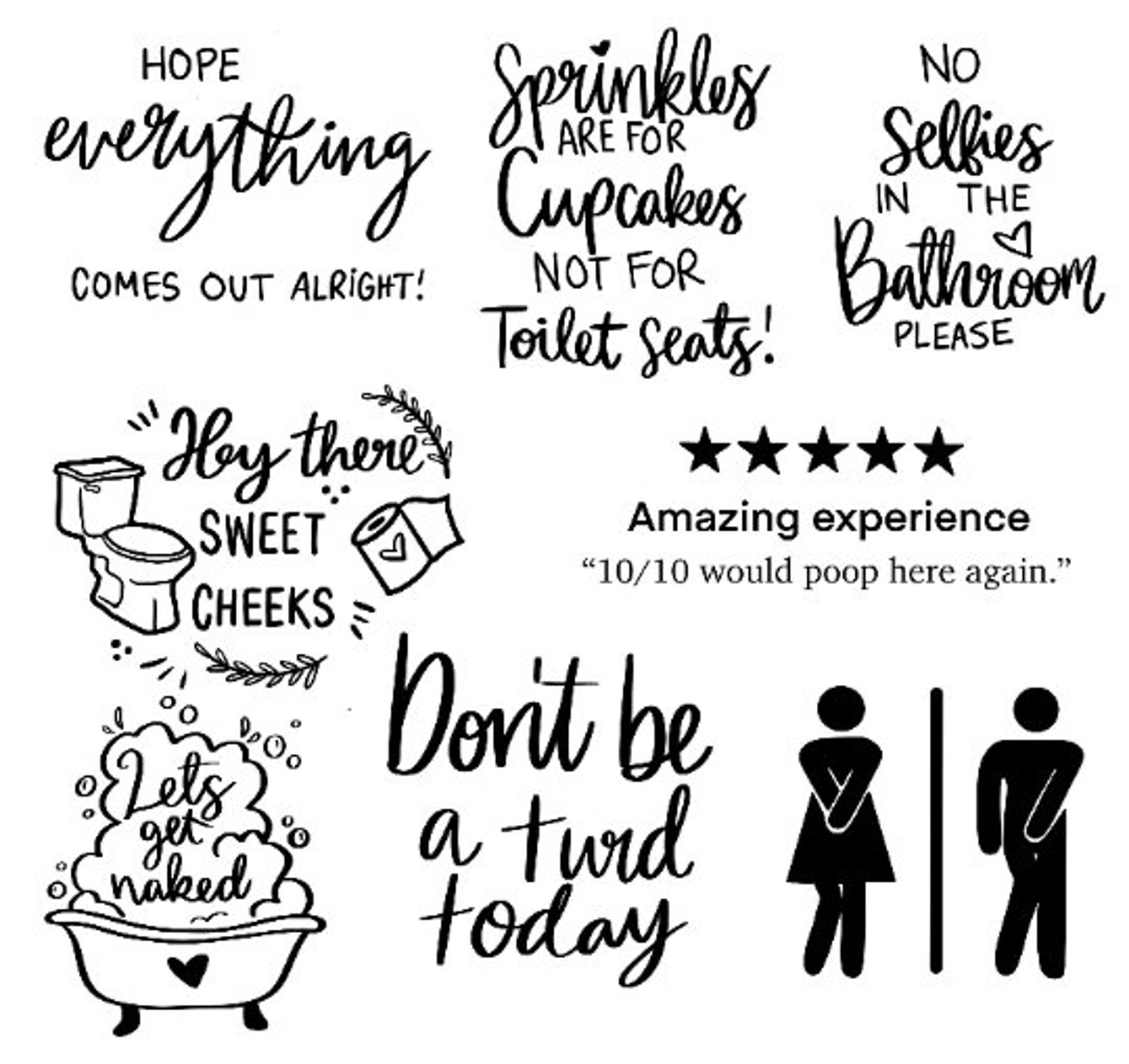 Bathroom SVG Bundle Bathroom Quote Restroom Svg Potty Dance - Etsy