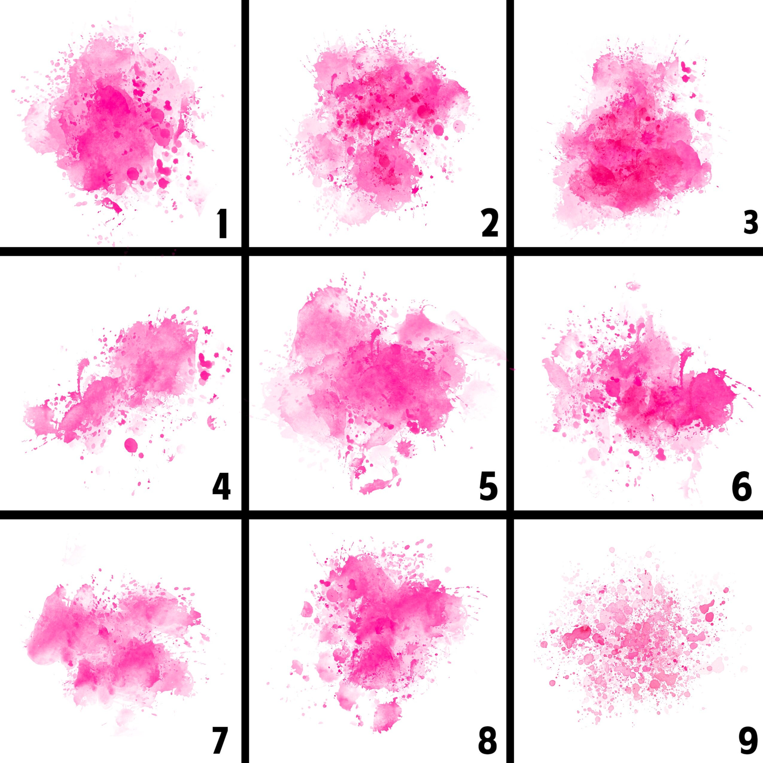 Pink Watercolor Splashes Splotches Clipart Paint Drip Hand - Etsy