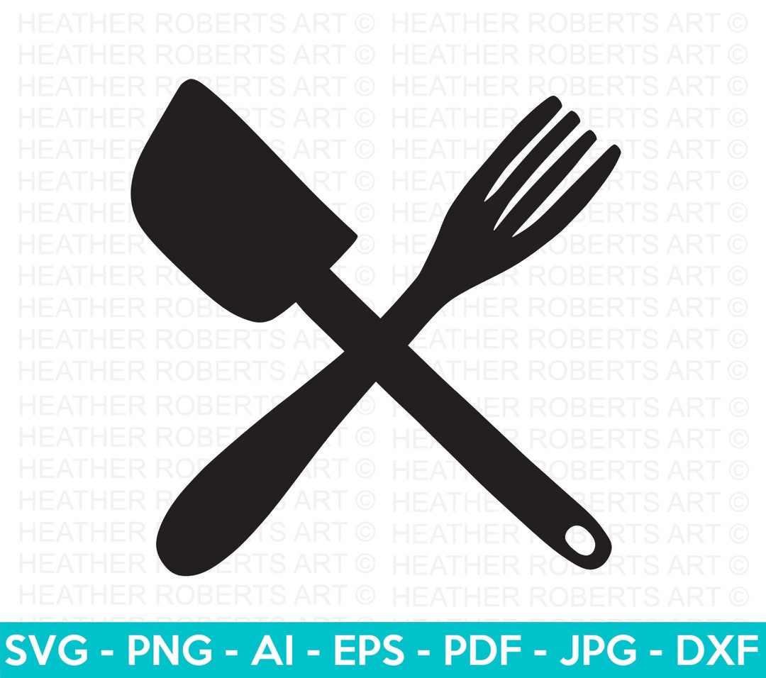 Custom Order Crisscrossed Fork and Spatula SVG, Potholder Svg, Oven ...